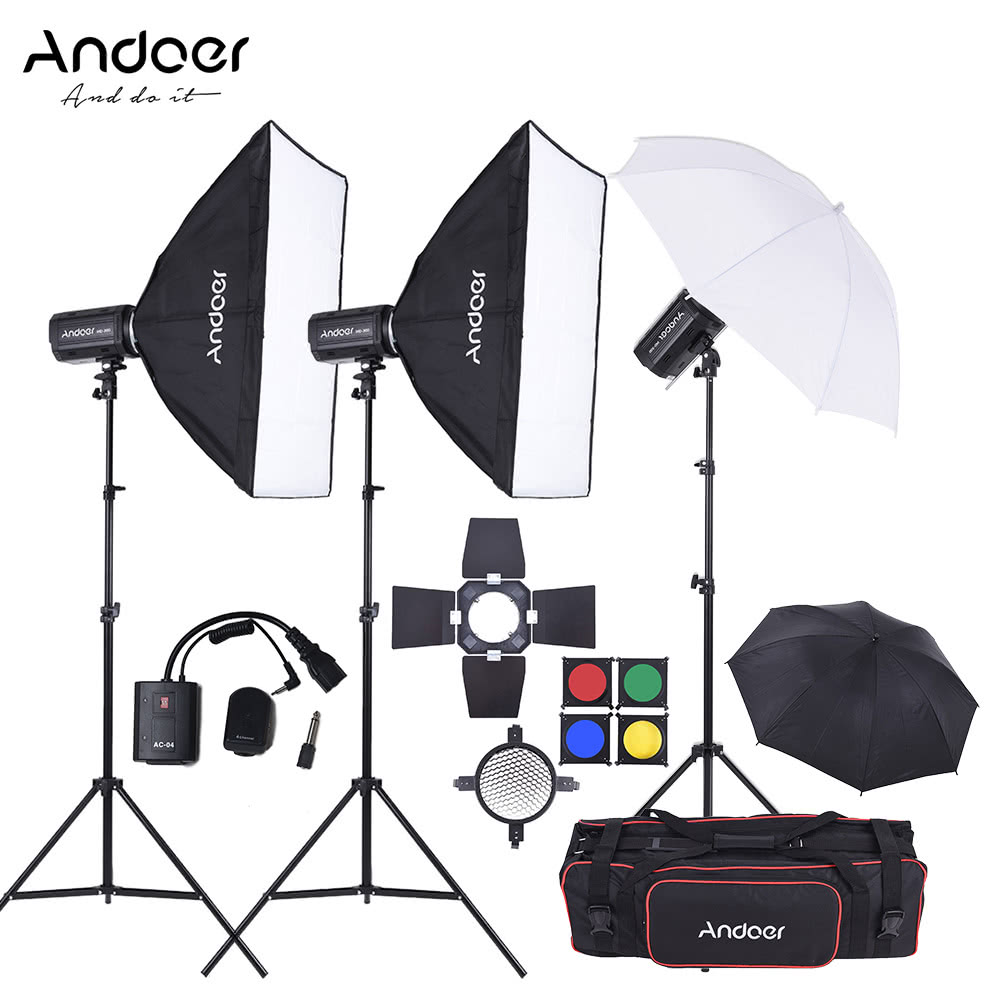 Andoer MD-250 750W (250W * 3) Kit de lumière Flash stroboscopique de ...