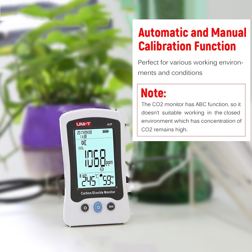 Travel CO2 Sensor Portable CO2 Detector - 3-in-1 Carbon Dioxide Monitor With Temperature ...