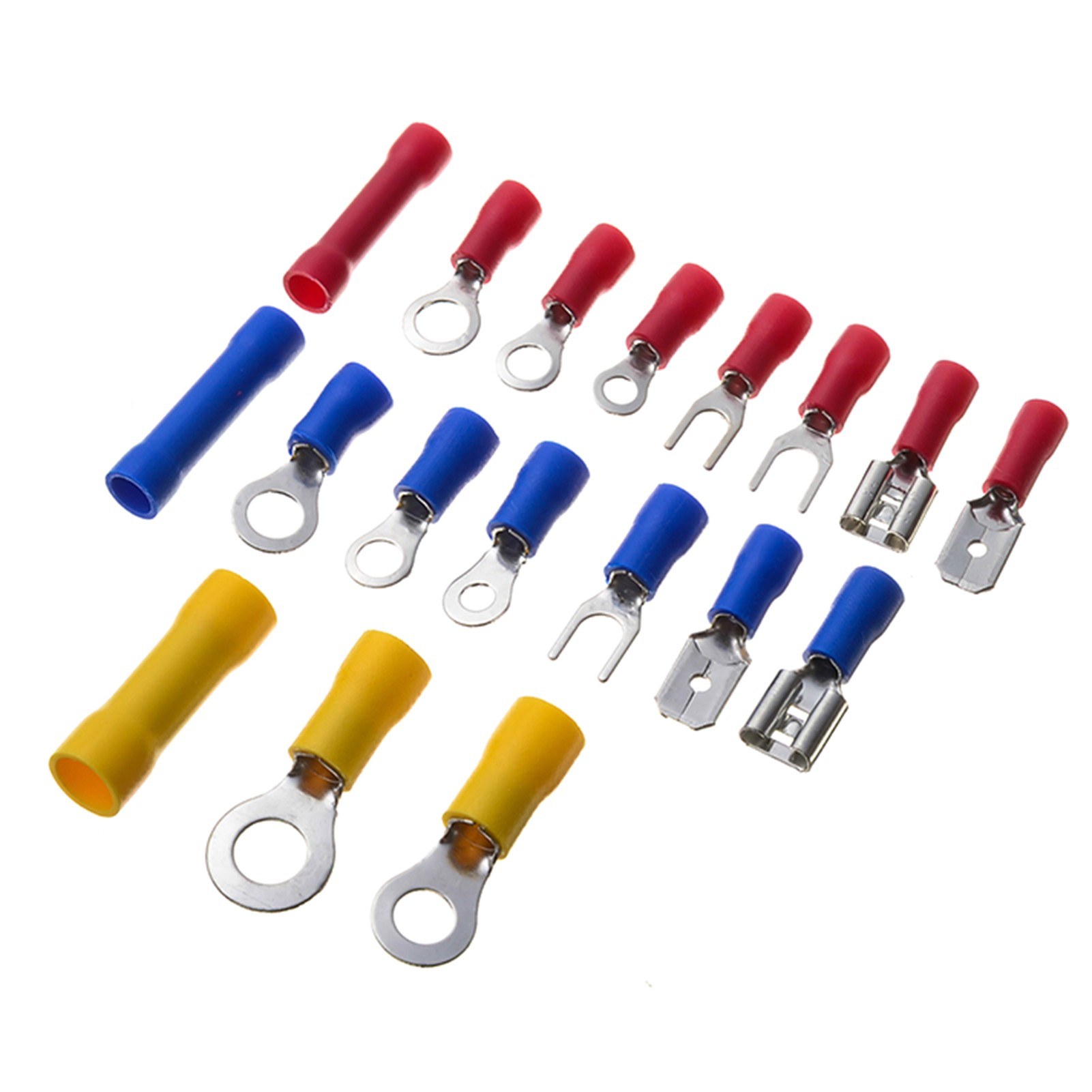 Terminales de cables eléctricos aislados surtidos de 300 piezas, conectores de crimpado, juego ...