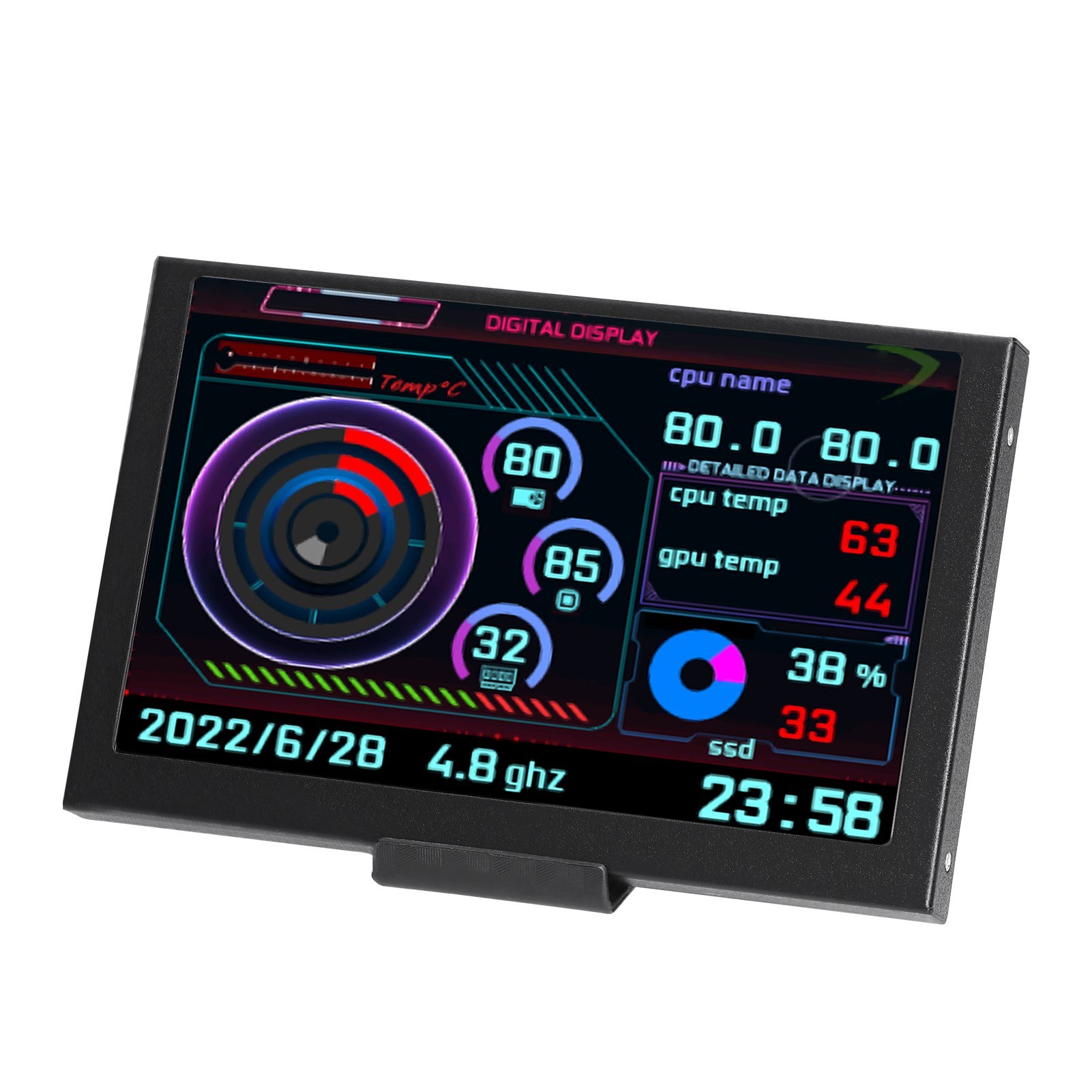 Monitor de computadores de 5 polegadas para mini caixa itx ips tipo-c ...