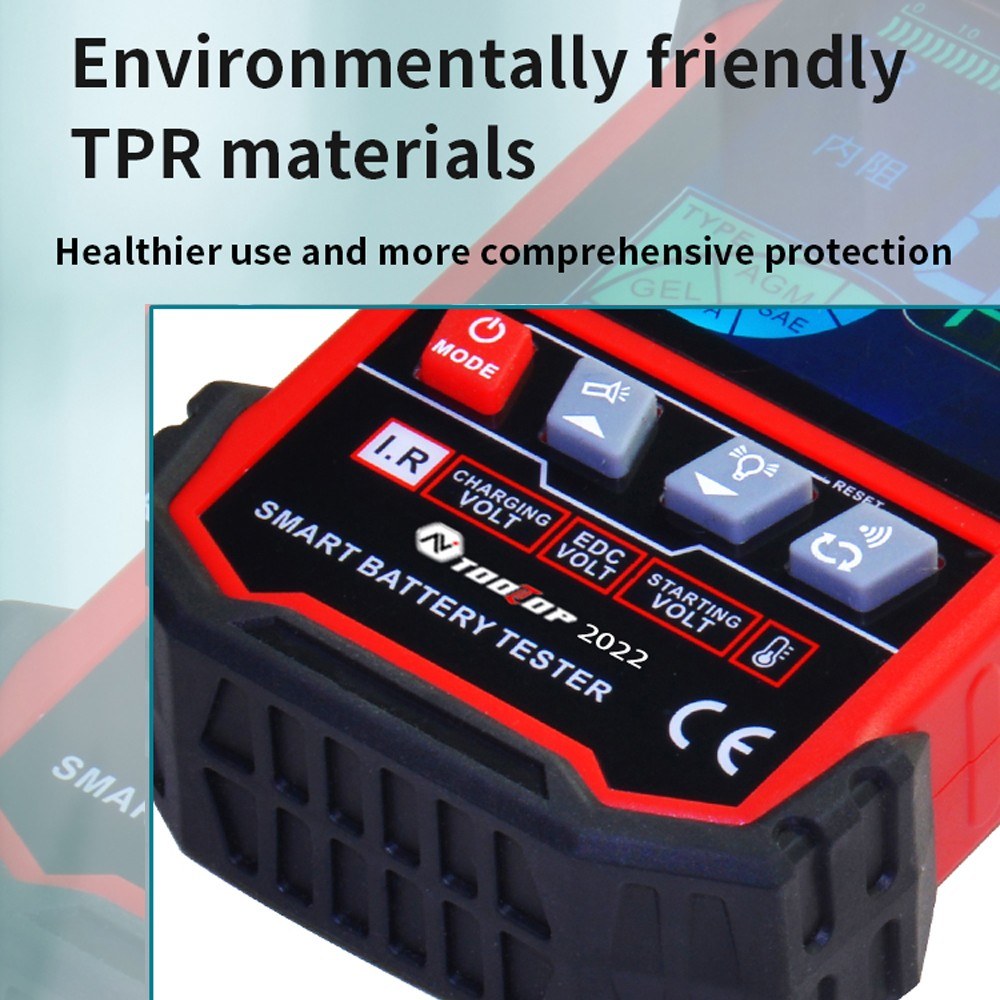 TOOLTOP Intelligent Battery Tester 3.2 Inch Color Screen 12.0V 24.0V ...