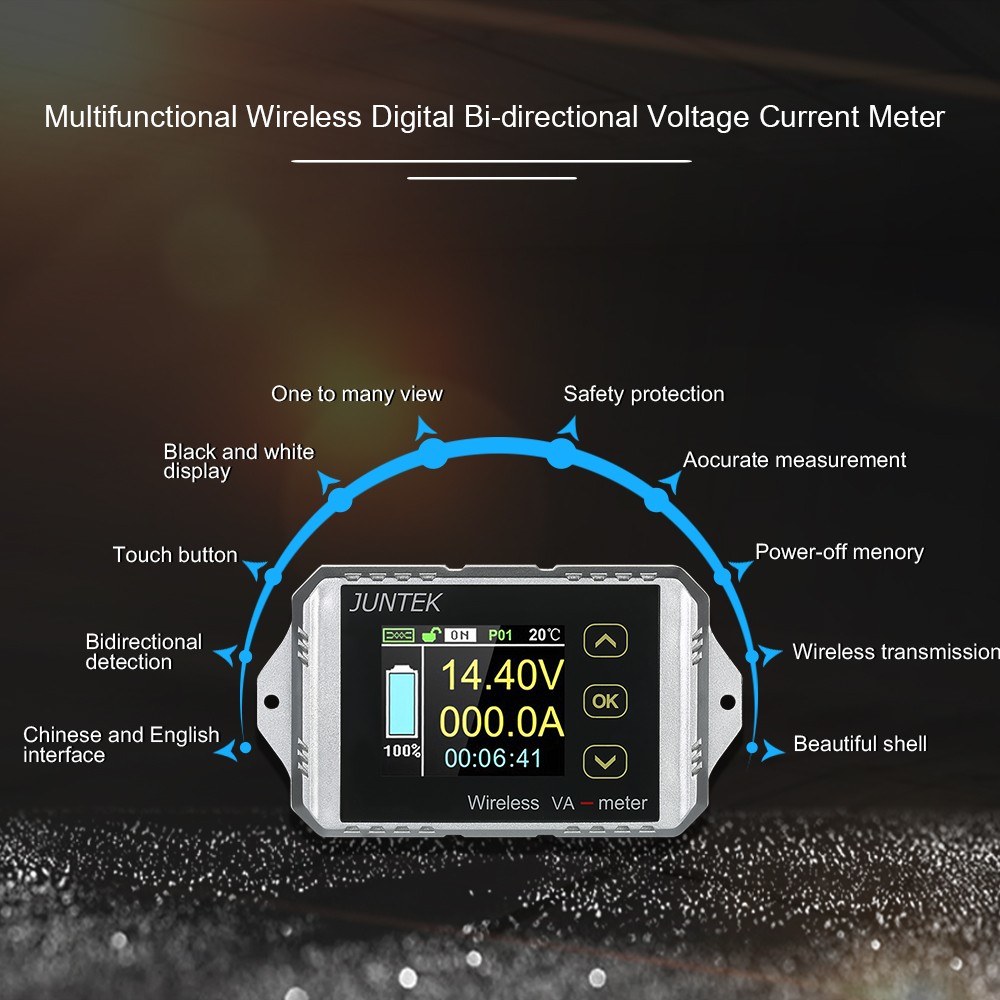 KKmoon JUNTEK DC 0.01-100V 0.1-300A Multifunctional Wireless Digital Bi ...