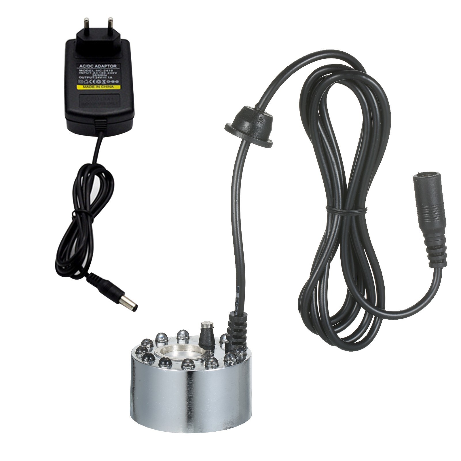 KKmoon 24V 24W Ultrasonic Mist Maker with 12 LED Lamps Mist Atomizer ...