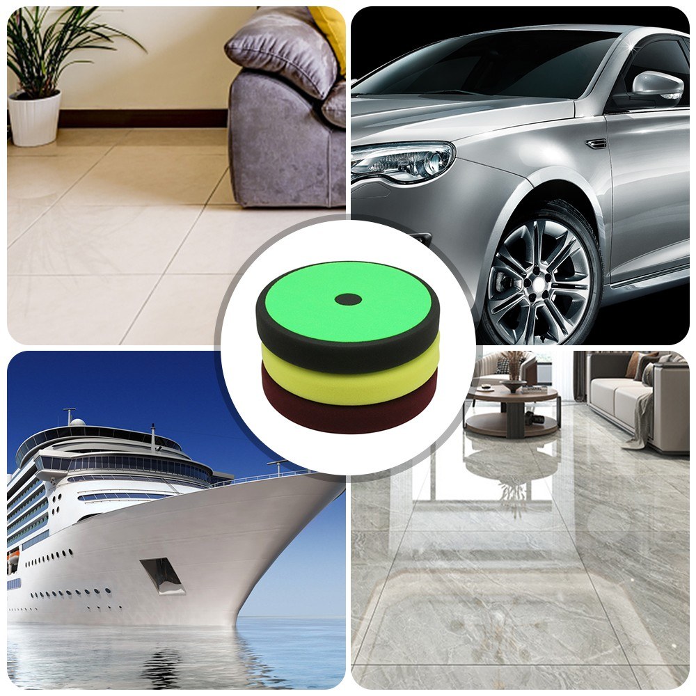 3pcs Polishing Pads Kit 5.5 Inches Car Buffing Sponge for Automobiles ...