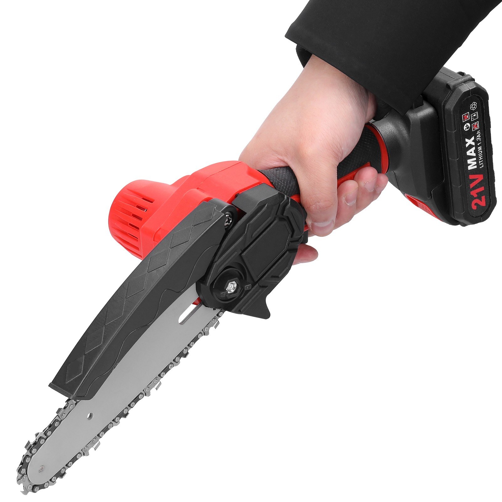 21V 6inch Portable Electric Pruning Saws Small Wood Splitting Chainsaw ...