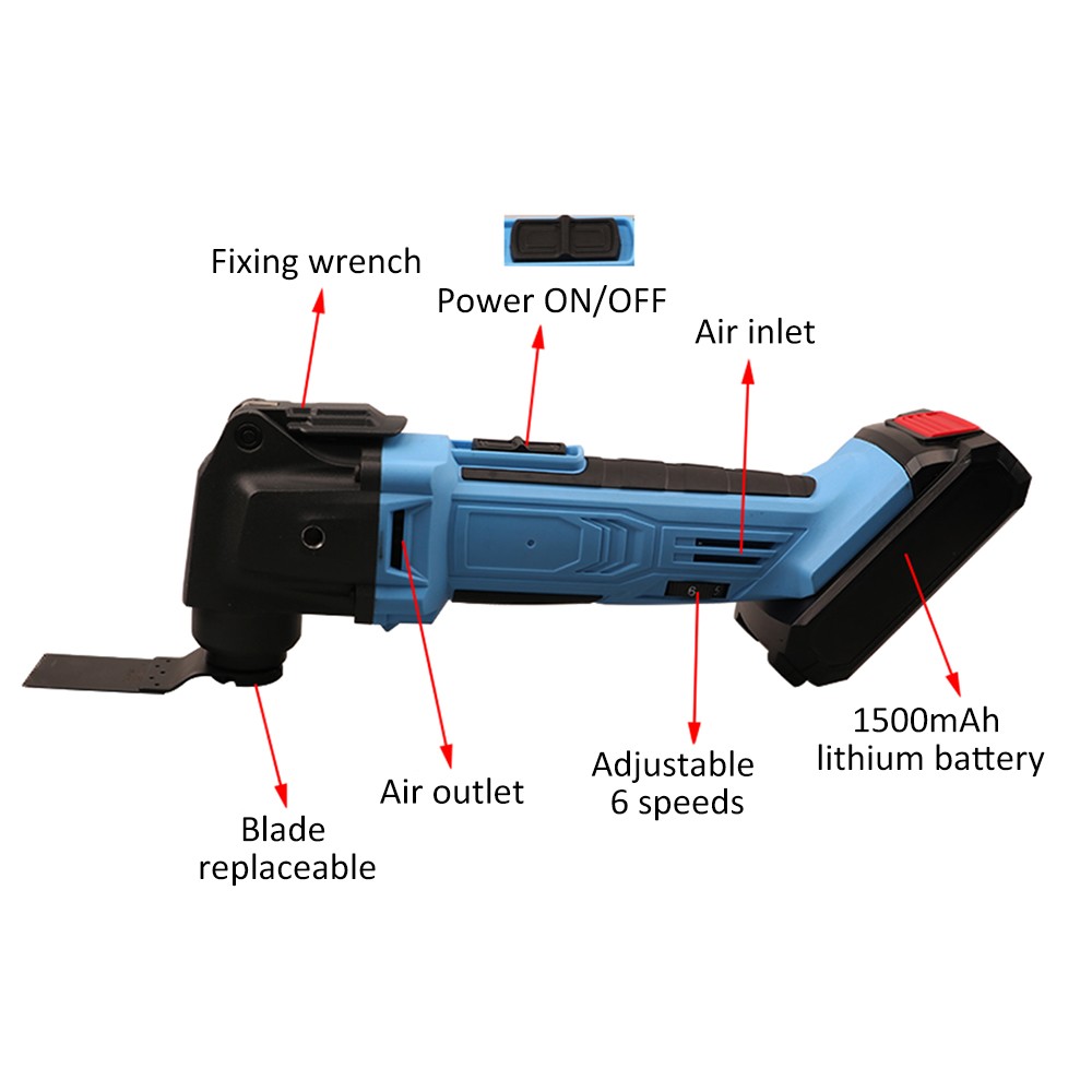 20V Multi-functional Electric Cutter 6 Speeds Rotary Cutting Machine ...