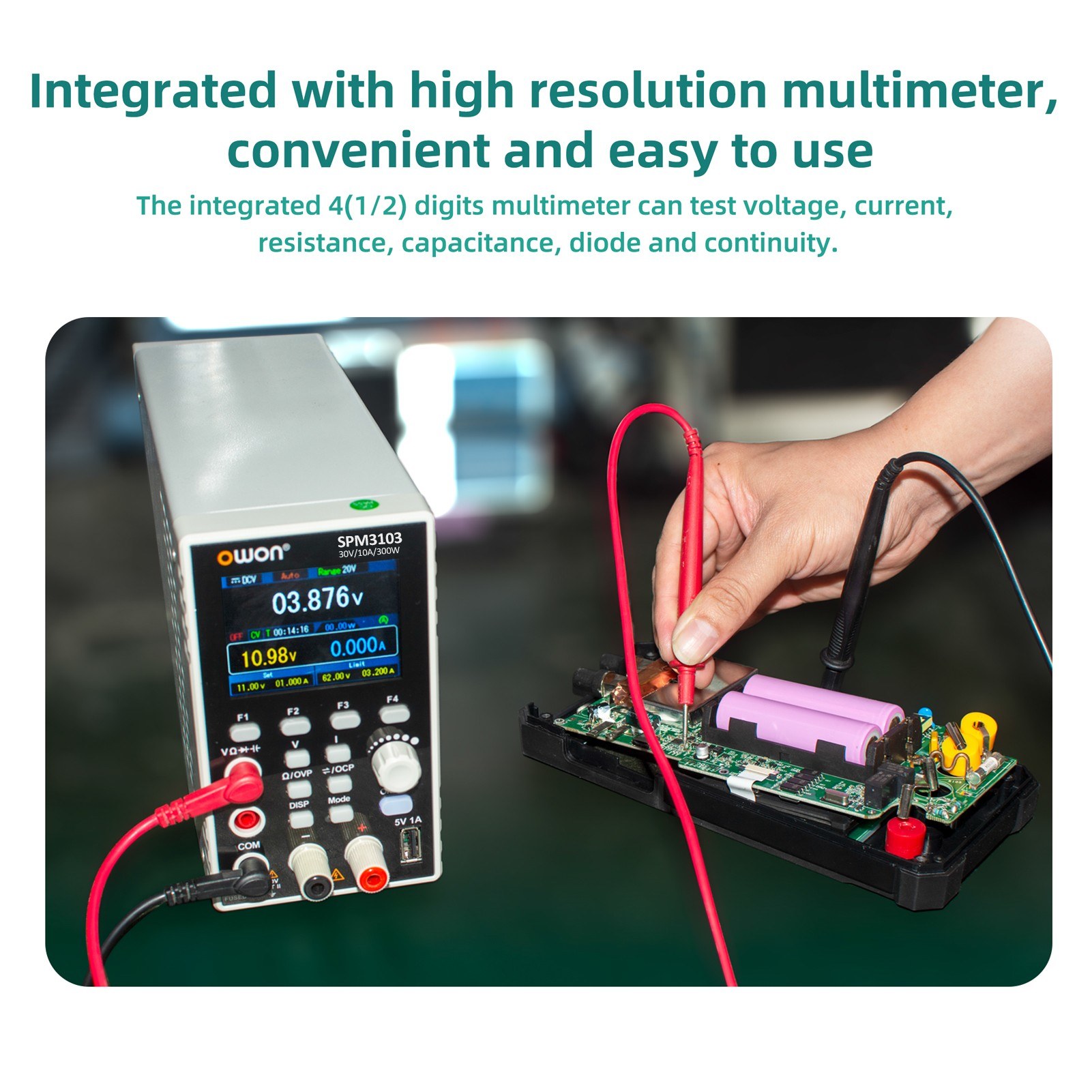 OWON SPM3103 Programmable Lab Power Supply (0-30V 0-10A) 300W Bench DC Power Supply with ...