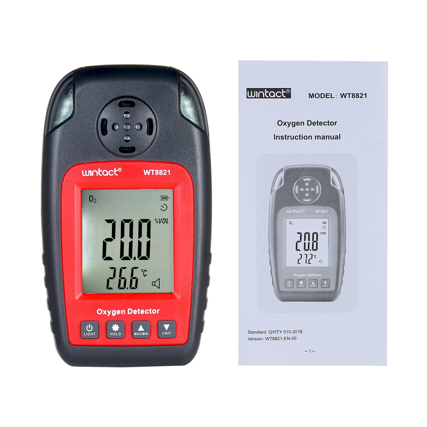 wintact WT8821 Oxygen Detector Industrial Digital Handheld Oxygen Meter ...