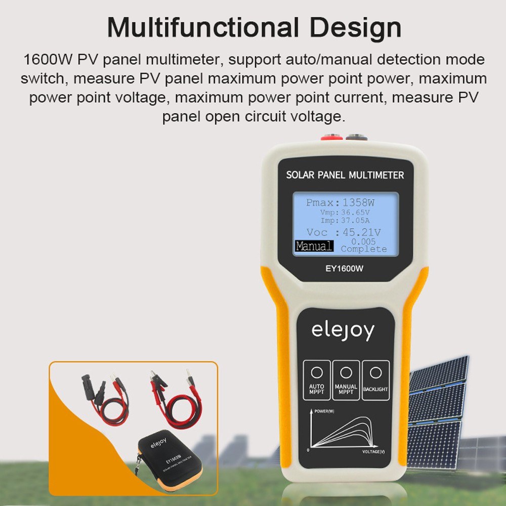 1600W Photovoltaic Panel Multimeter Solar Panel MPPT Tester Open ...