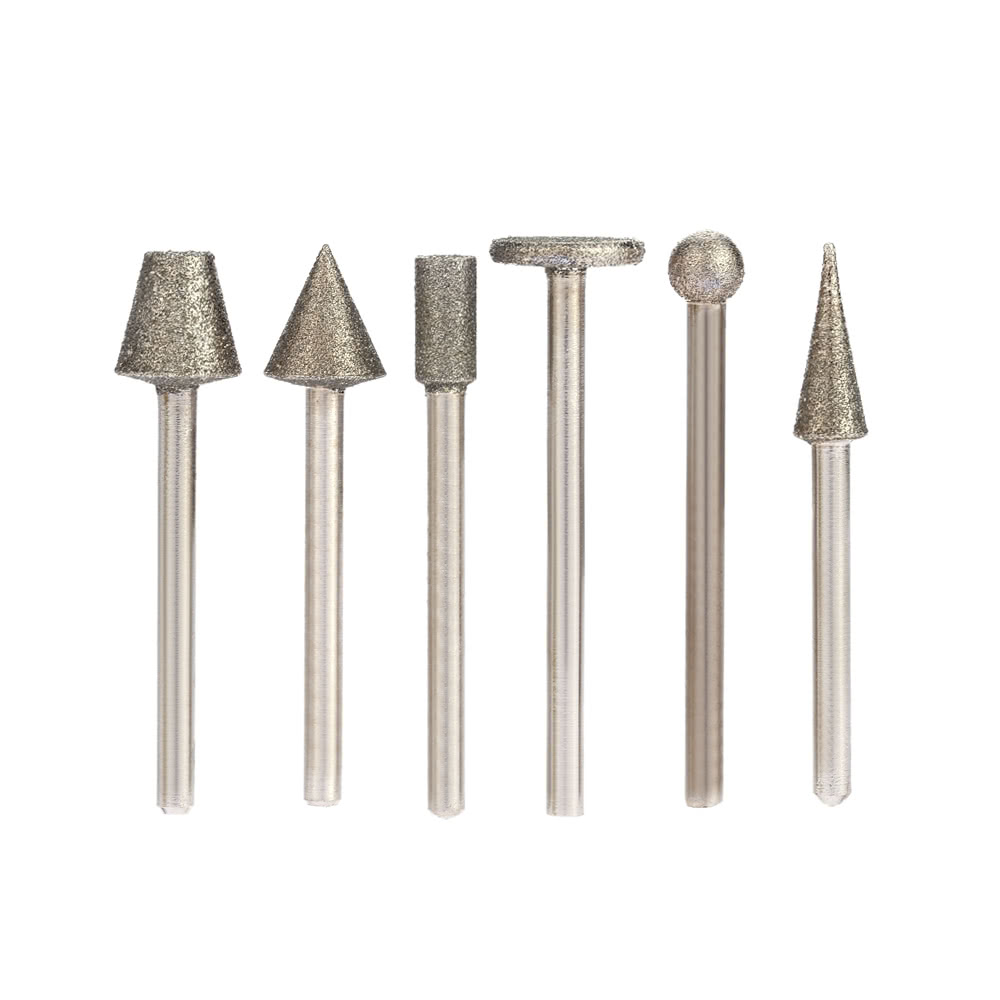 50pcs 1/8" Shank 120 Grit Diamond Coated Rotary Burrs for Dremel ...