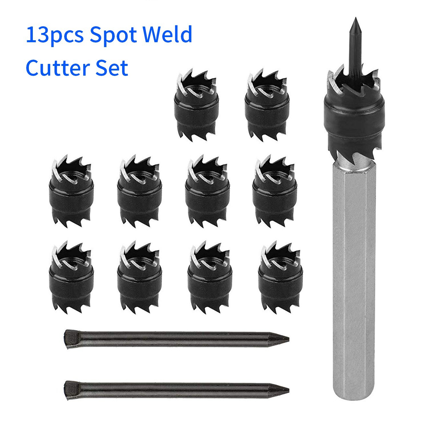 13Pcs Spot Weld Cutter Set 3/8inch Double Sided Rotary Spot Weld Cutter ...