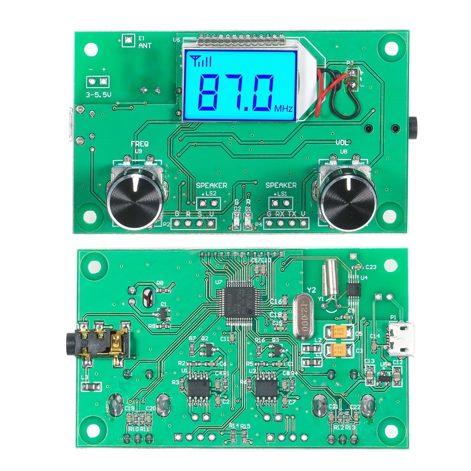 KKmoon Módulo receptor inalámbrico de radio FM digital Pantalla LCD con ...
