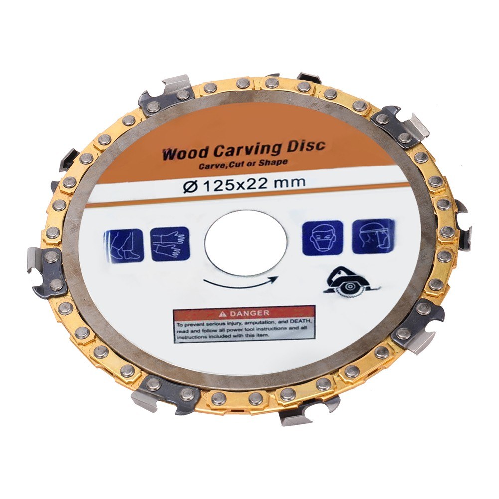 125mm Yellow Chains Wear-resistant 9T Stainless Steel Woodworking Disc ...