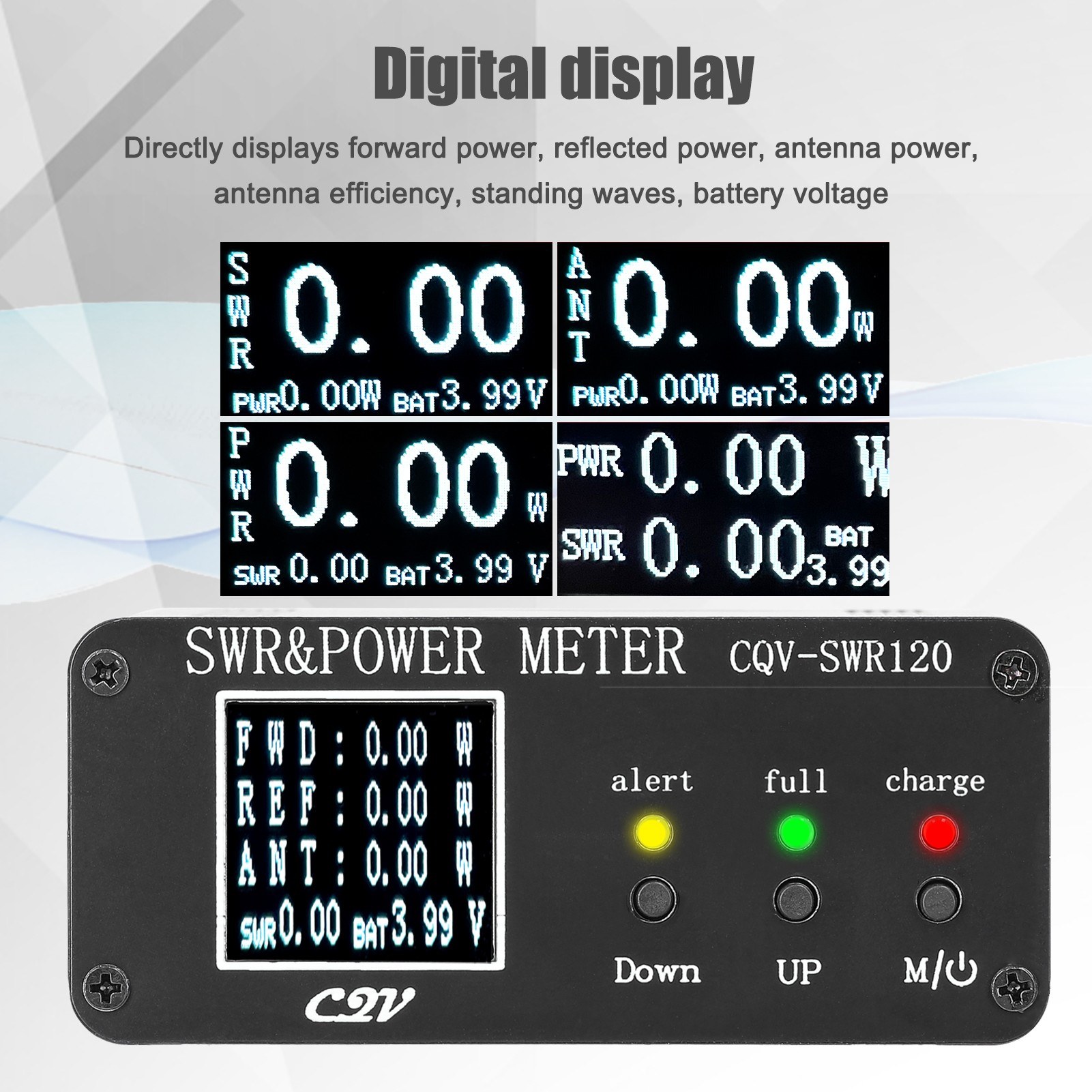 1.8MHz-54MHz Standing-waves Meter 240 * 240 Full Color Digital LCD ...
