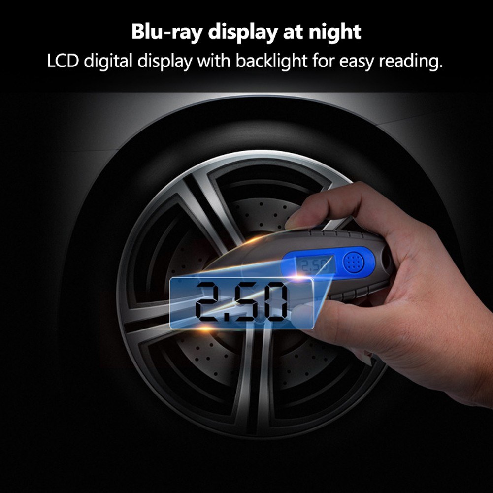 Portable Digital Display Tire Pressure Gauge Car Motorcycle Tire ...