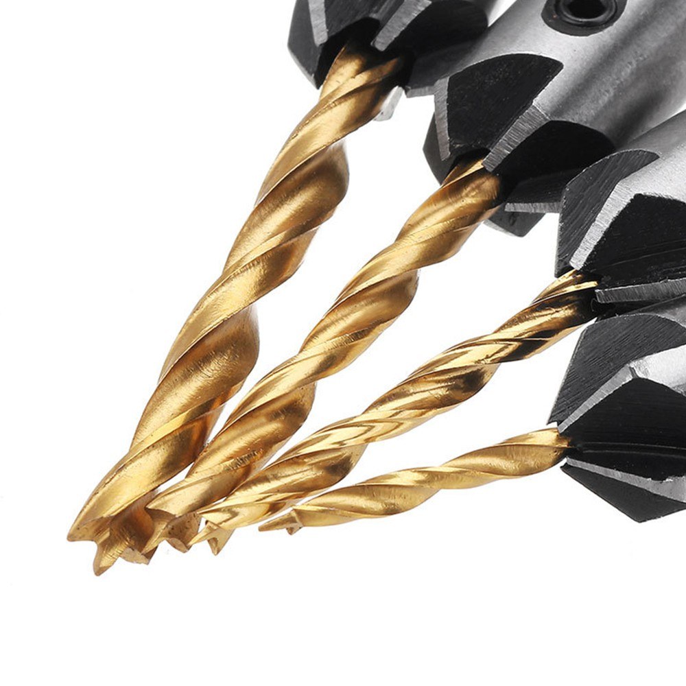7Pcs Countersink Drill Bits Set with Chamfering Combination Pedestal ...
