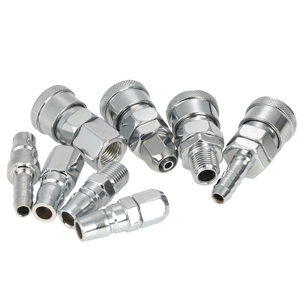 8pcs 1/4 BSPT Adjustable Quick Couplers Plugs Set