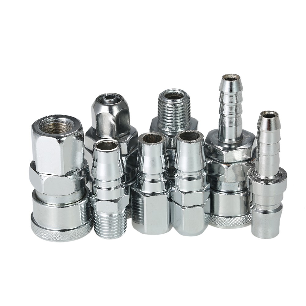 8pcs 1/4 BSPT Adjustable Quick Couplers Plugs Set
