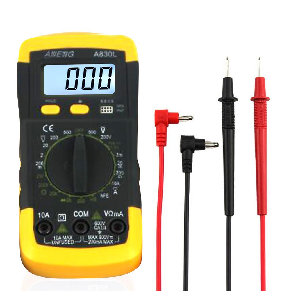 A830L Portable Digital Multitester Backlight Ammeter Voltmeter Handheld ...