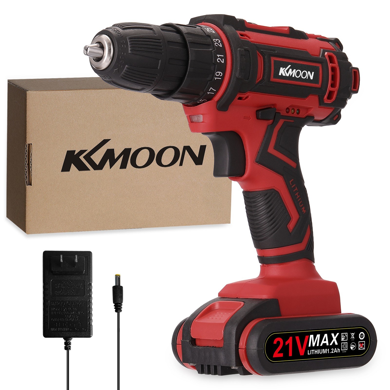 21V Multifunctional Electric Cordless Drill High-power Lithium Battery ...