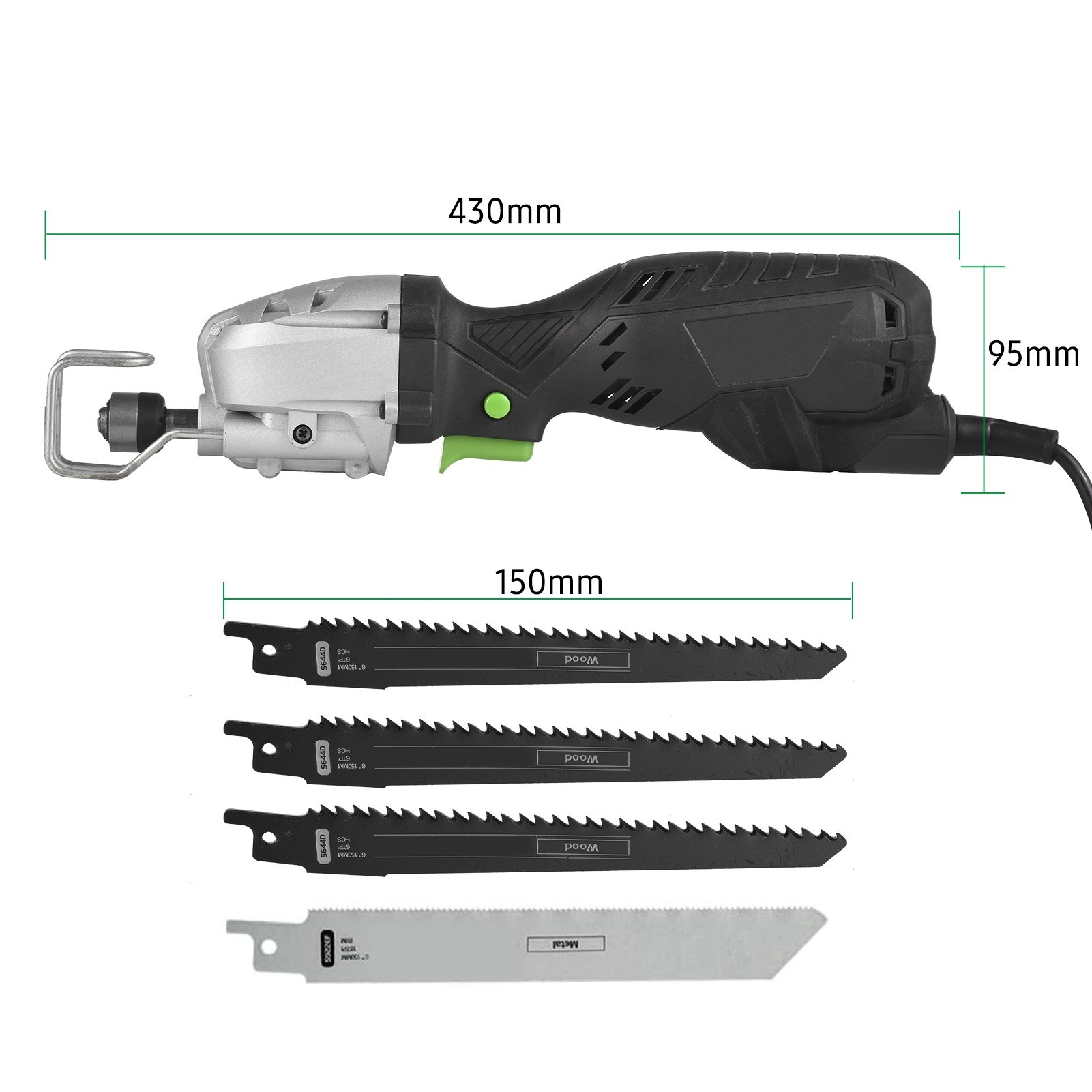 600W 5-Amp Mini Compact Reciprocating Saw Corded Reciprocating-type Saw ...