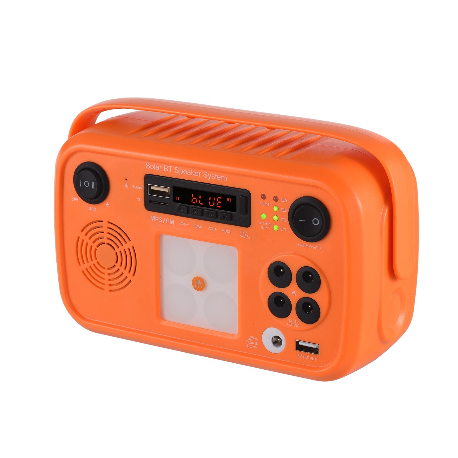 Solar BT Speaker System with Emergency Charging & Lighting BT FM Radio ...