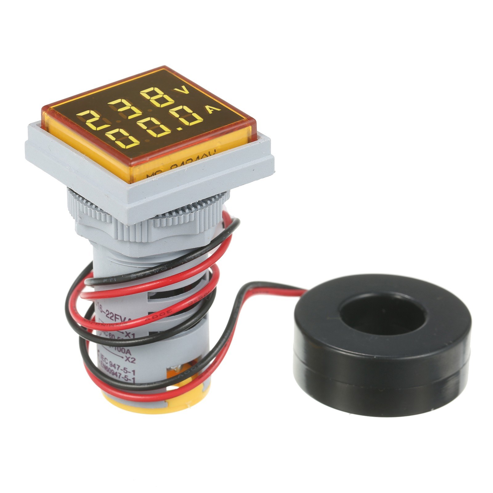 Mini Square Digital Volt-ammeter Voltammeter Ammeter Voltmeter Double LED Display Voltage ...