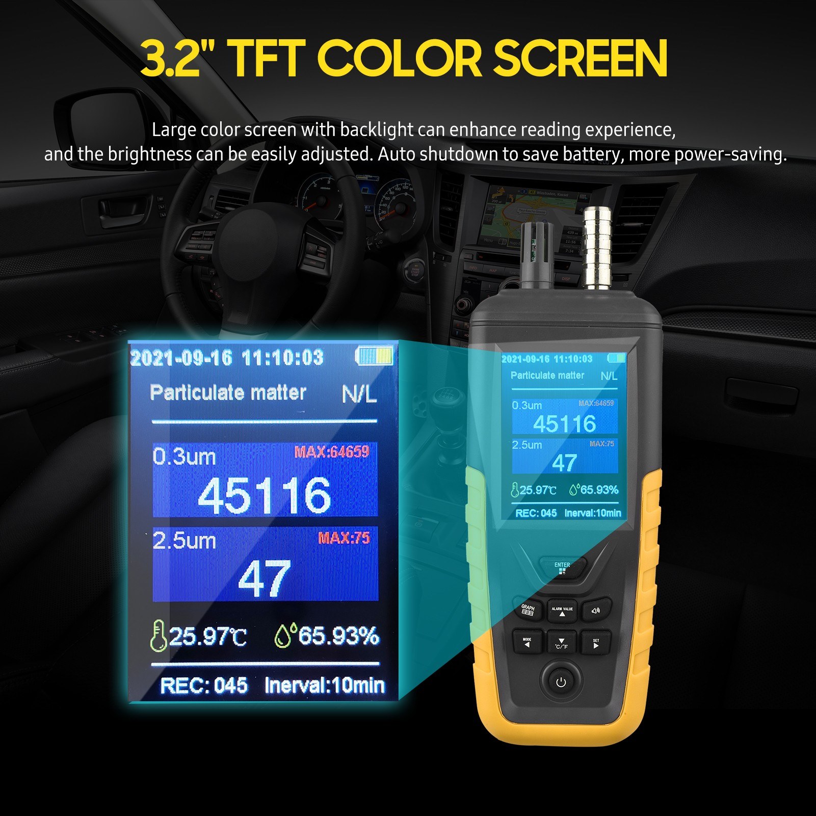 Dust Particle Counter 3-Channel 0.3um/ 2.5um/ 10um PM2.5 PM10 Detector ...