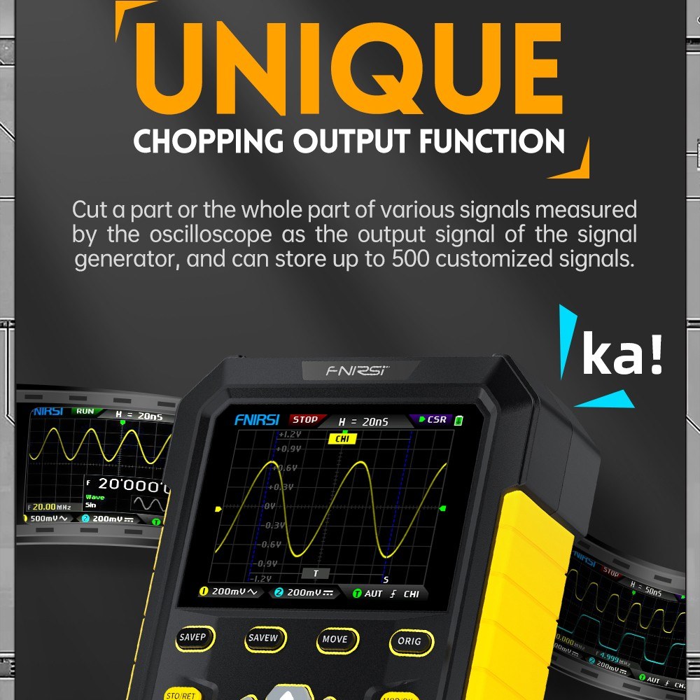FNIRSI Handheld Fluorescent Digital Oscilloscope Dual-channel 2in1 ...