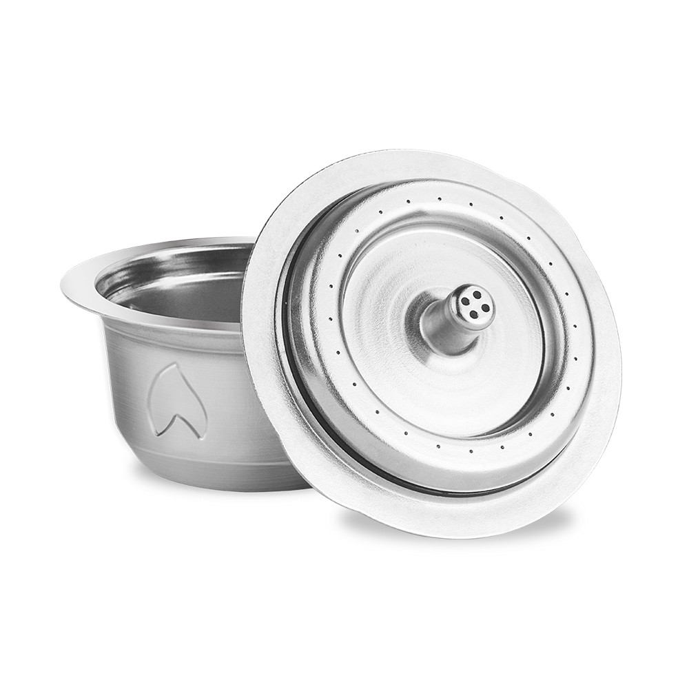 Stainless Steel Capsule Reusable Capsule Pods Set with Spoon and Brush