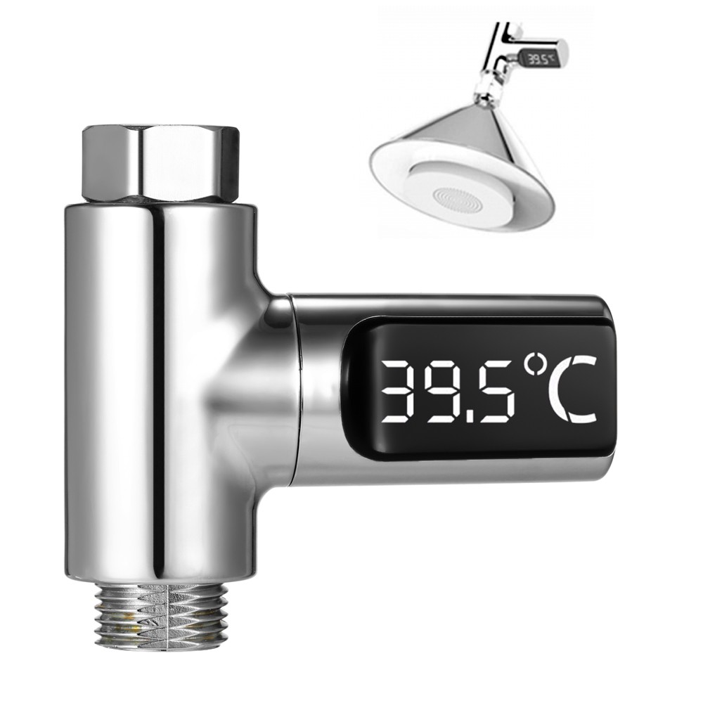 LED Digital 5~85°C Shower Thermometer Water Flow Temperature Monitor ...