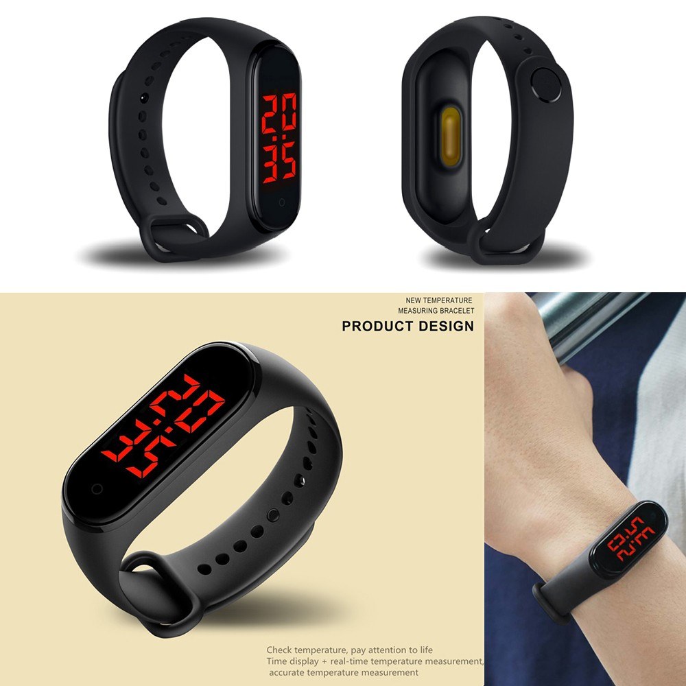 Thermometer Bracelet Smart Wristband Watch Body Temperature Measuring ...