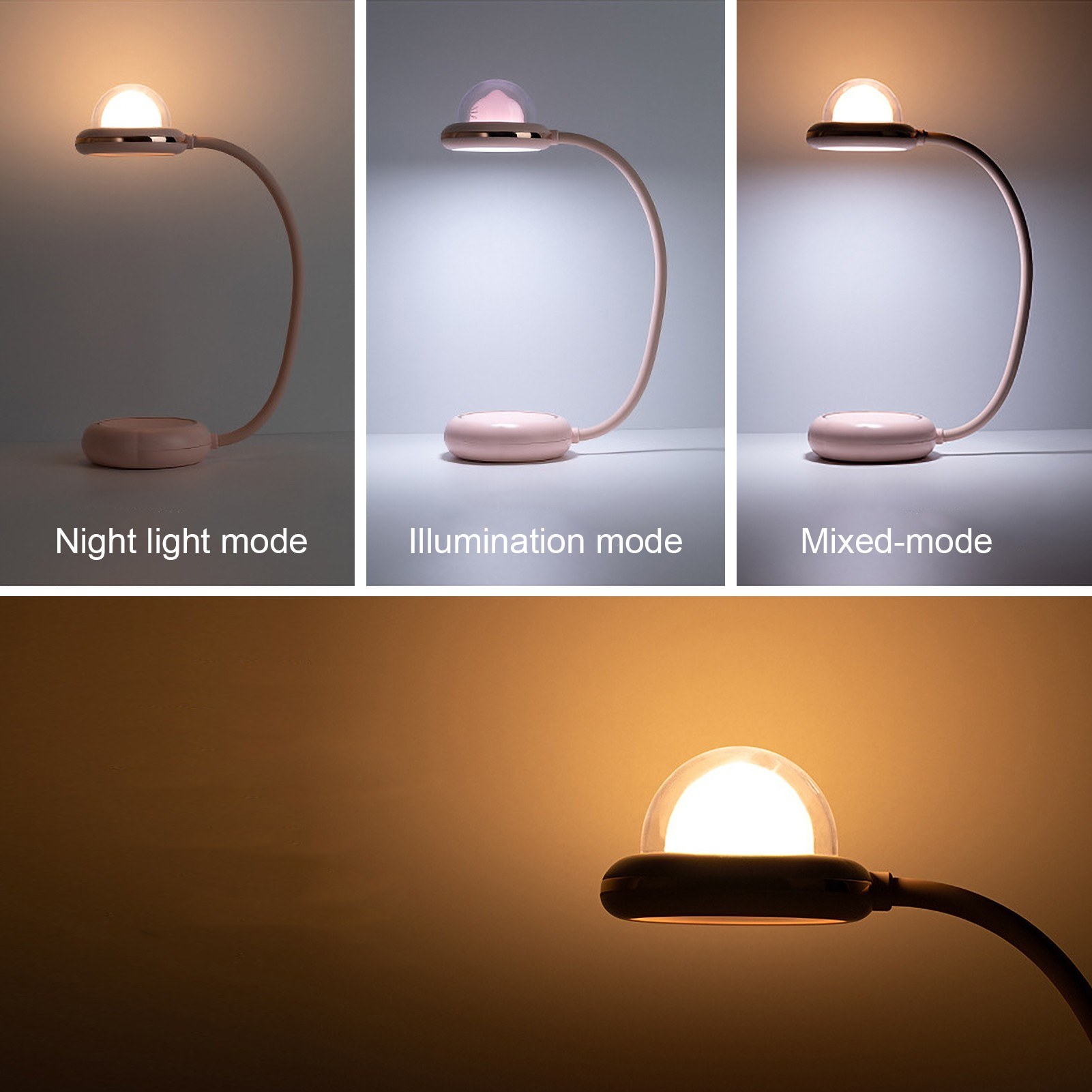 Desk Lamp 360° Flexible Table Lamp Desk Light with 3 Light Modes USB ...