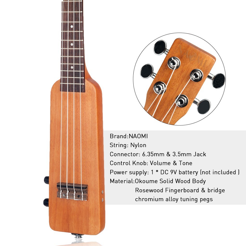 Creative Bottle Shape 21 Inch Solid Wood Okoume Electric Ukulele ...