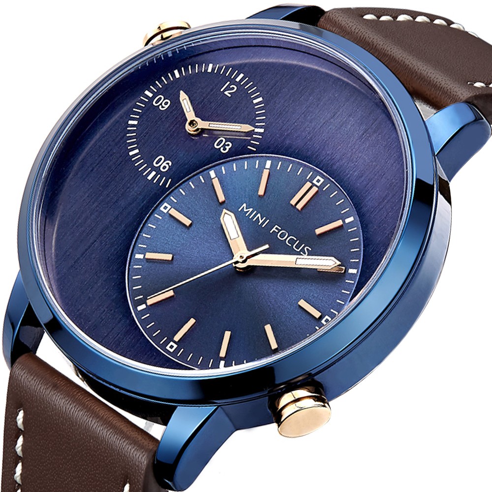 Relojes MINI FOCUS Leather Dual Display para hombre