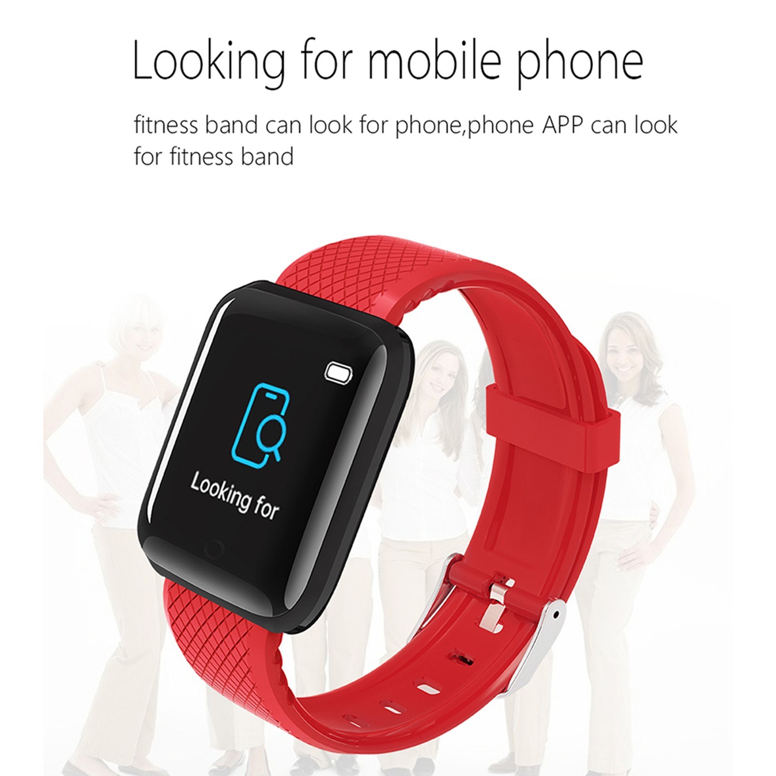 116plus Smart Sports Bracelet Sports Watch 1.44'' TFT Single-touch Screen Multilingual Display ...