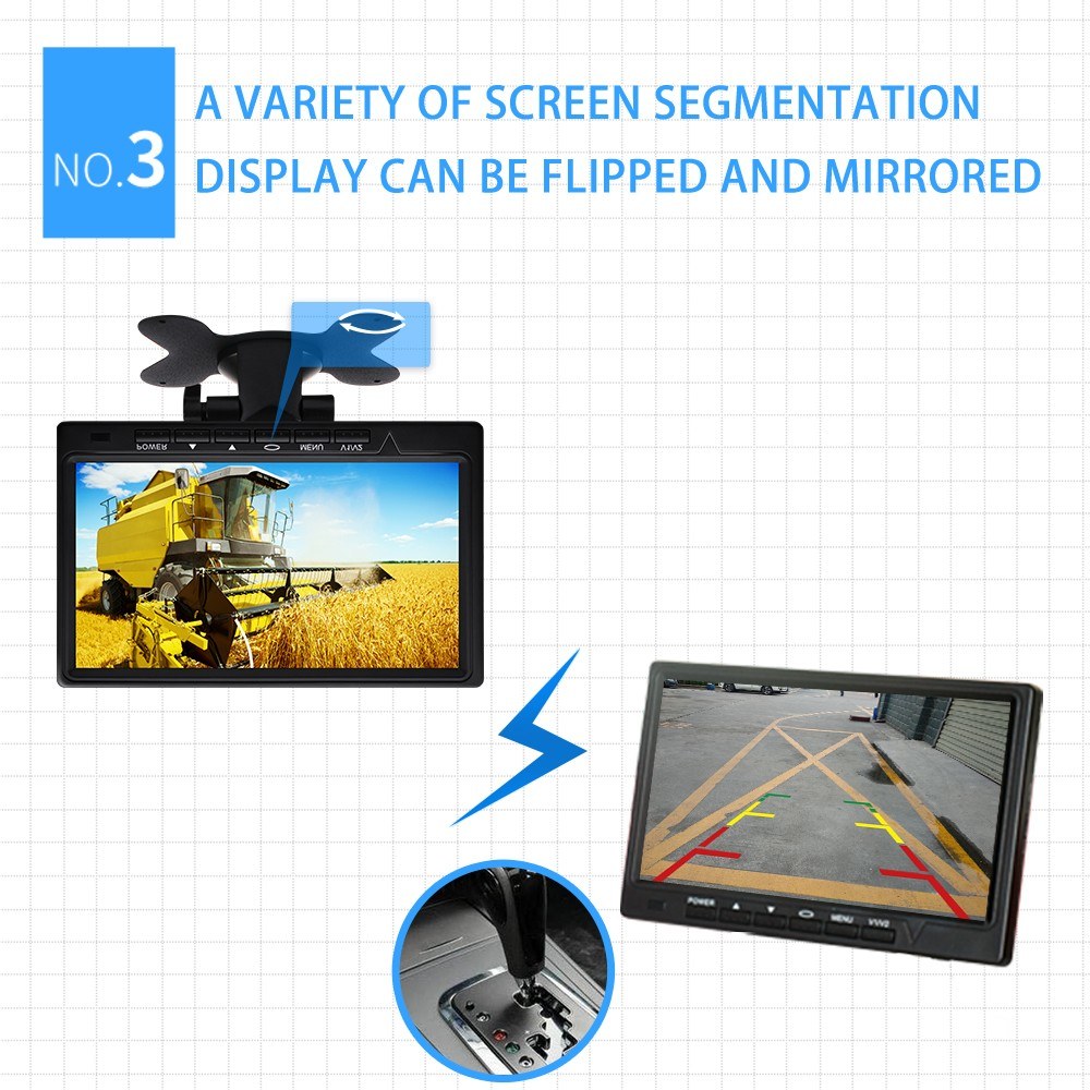 7 Inch HD 800*480 TFT Color LCD Screen Car Rear View Camera Monitor