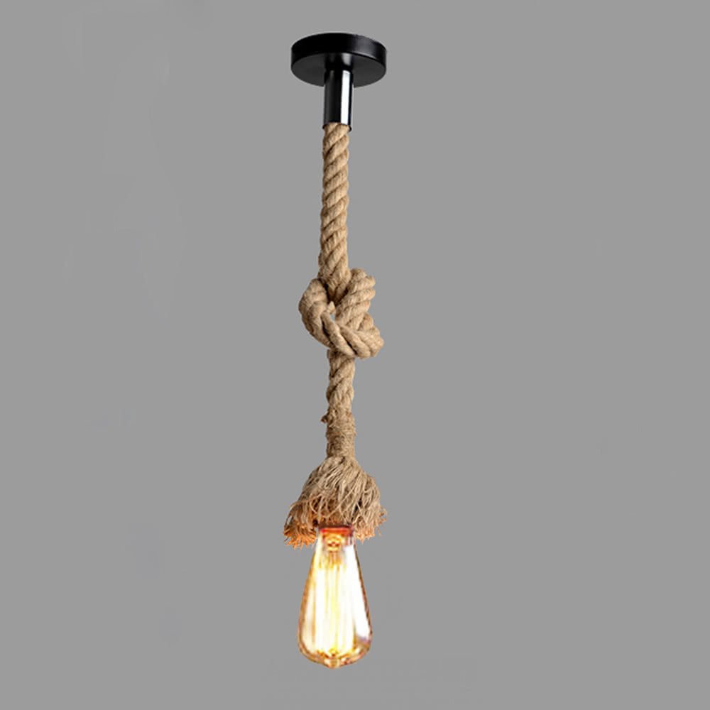 Lixada Hemp Rope Hanging Pendant Ceiling Light