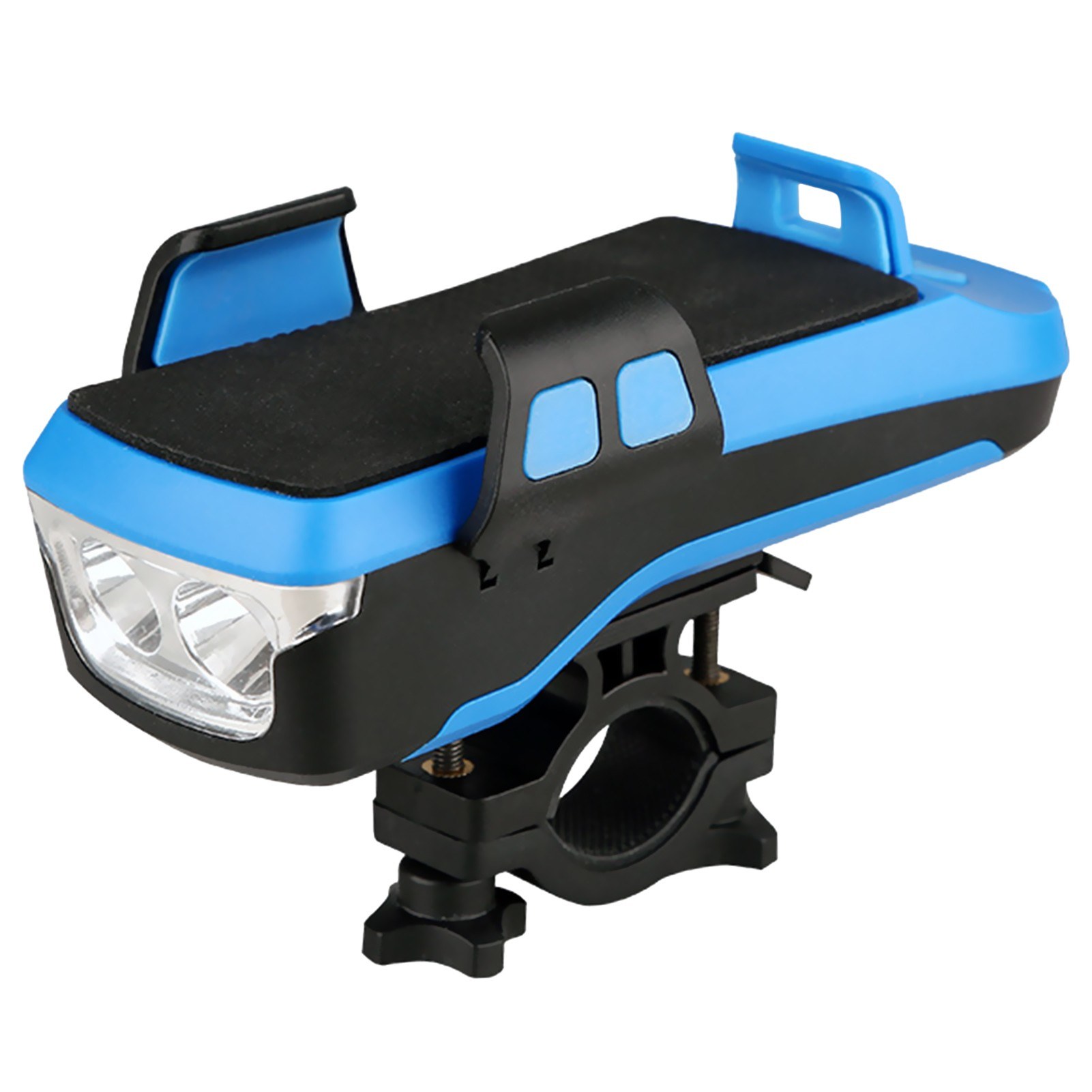 Multifunctional 4 in 1 USB Bicycle Rechargeable LEDs Light with Phone Holder 130db Bike Horn ...