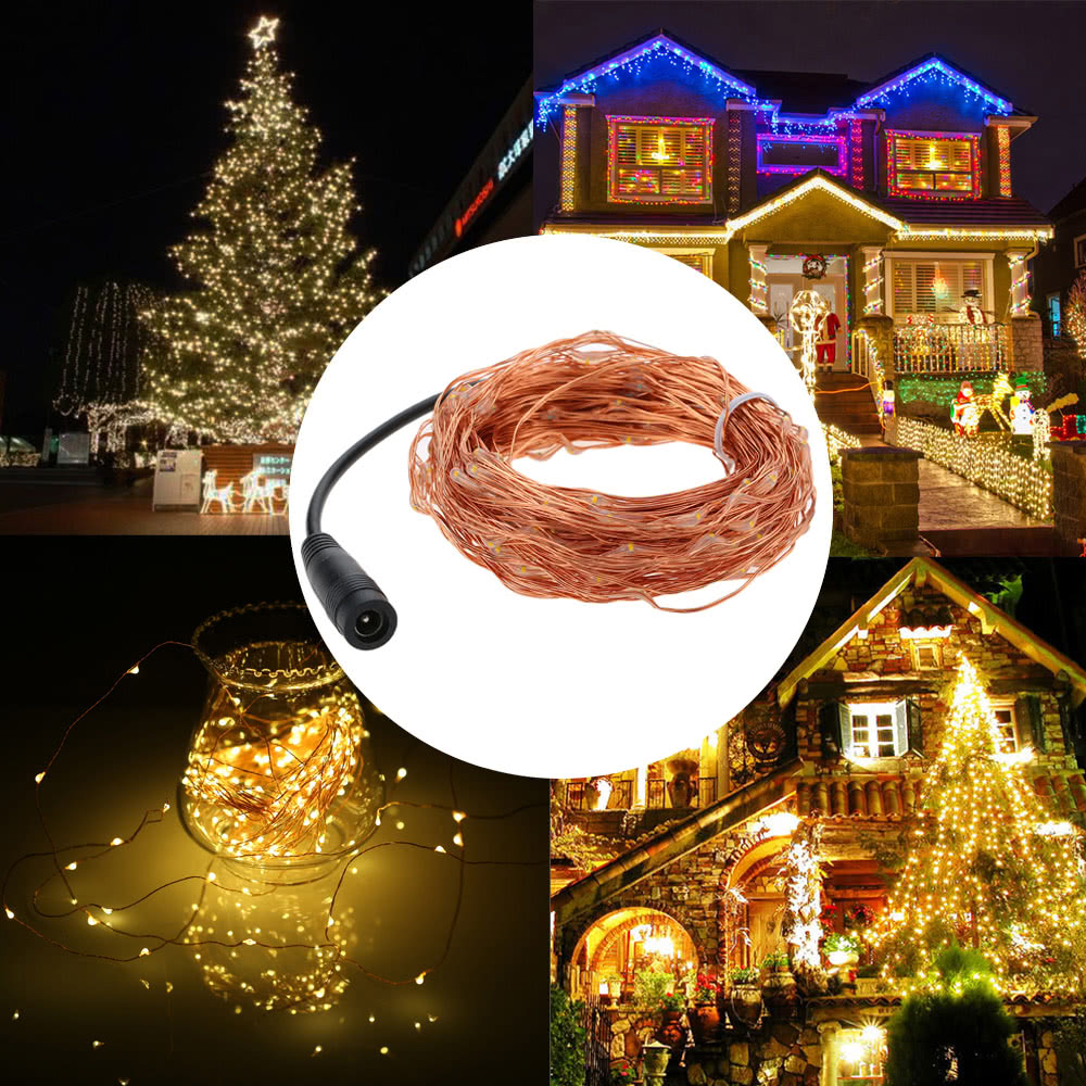 20m/66ft 200 LEDs Outdoor Copper String Wire Lights