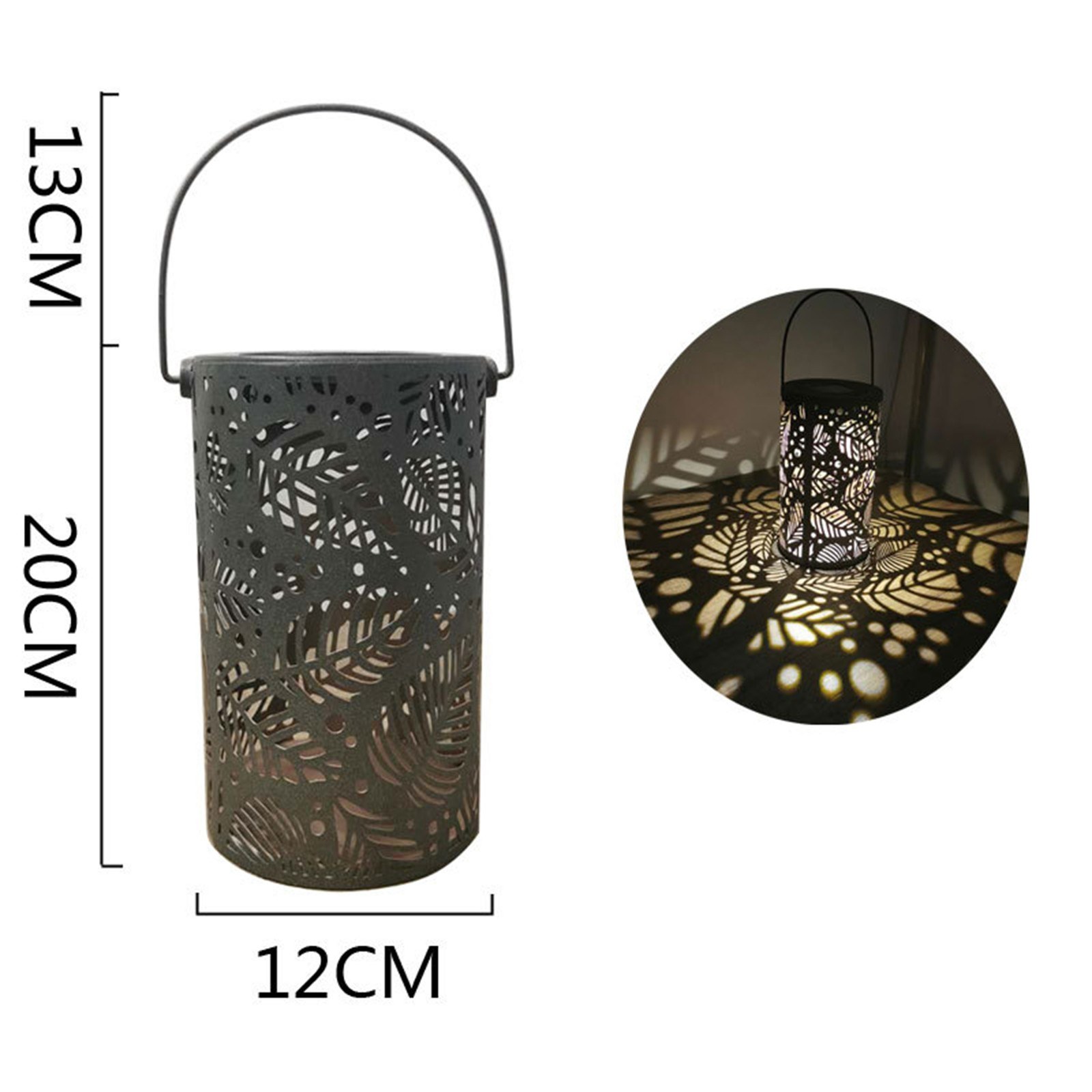Solar Lamp Portable Leaf Hollow Projection Lamp Courtyard Landscape ...