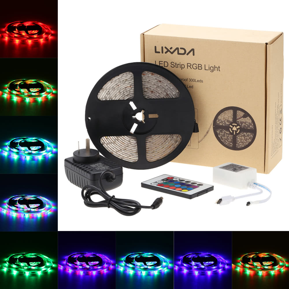 LIXADA bande LED Light Kit 5M/16,4 pi 300LEDs SMD3528 RGB 240LM/M bande