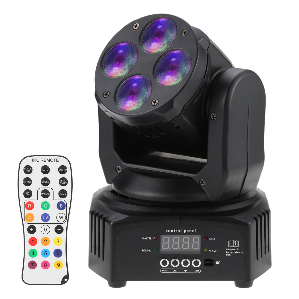 Mini 4 LEDs 50W RGBW Wash Rotating Moving Head Stage Effect Light