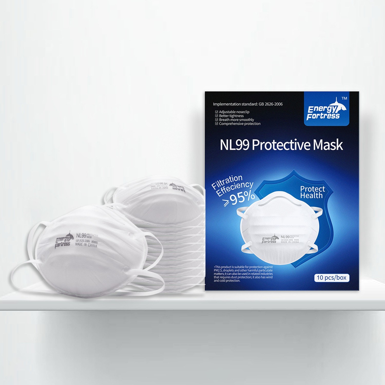 10PCS NL99 Face Mask 4 Layers Disposable Protective Mask 99% Filtration Effeciency KN99 FFP3 ...