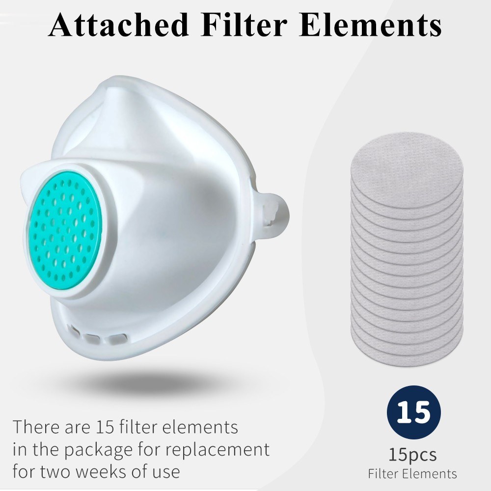 K100 Face Mask with 15pcs Filter Element TPU Mask Particulate ...