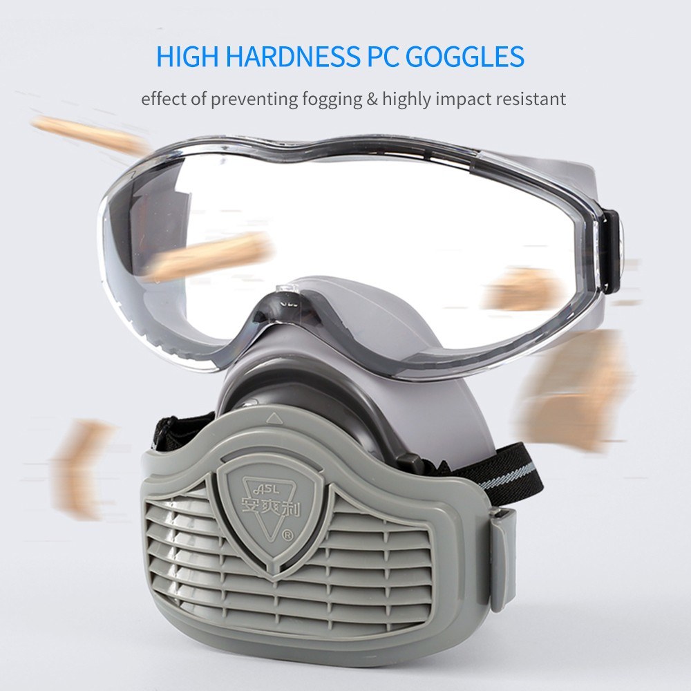 Full Face Mask Anti-Dust Mask Goggles Set Paint Spraying Decoration ...