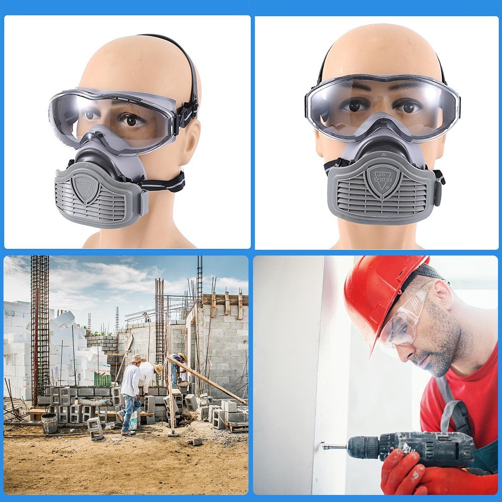 Full Face Mask Anti-Dust Mask Goggles Set Paint Spraying Decoration ...