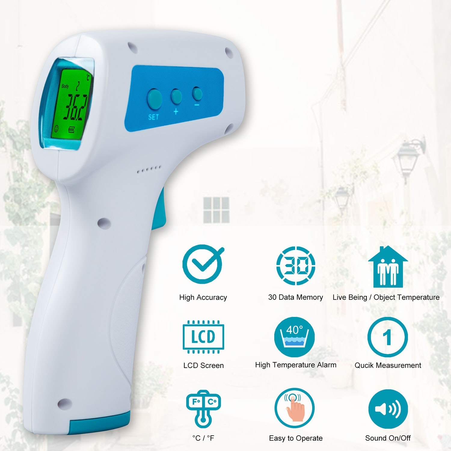 YHKY-2000 Non-Contact Infrared Forehead Thermometer for Baby, Adult ...