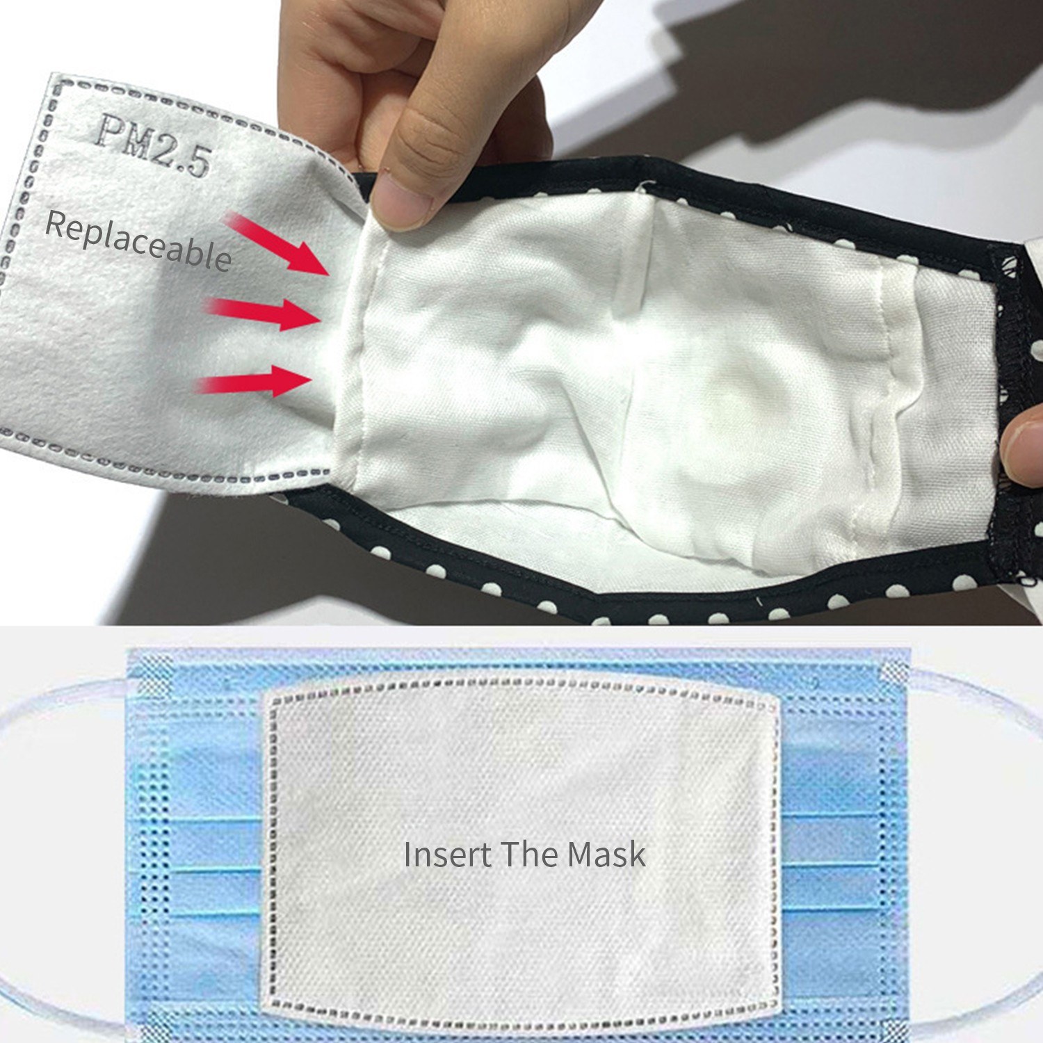 10 PCS Anti PM2.5 Activated Carbon 5-Layer Safety Masks Insert ...