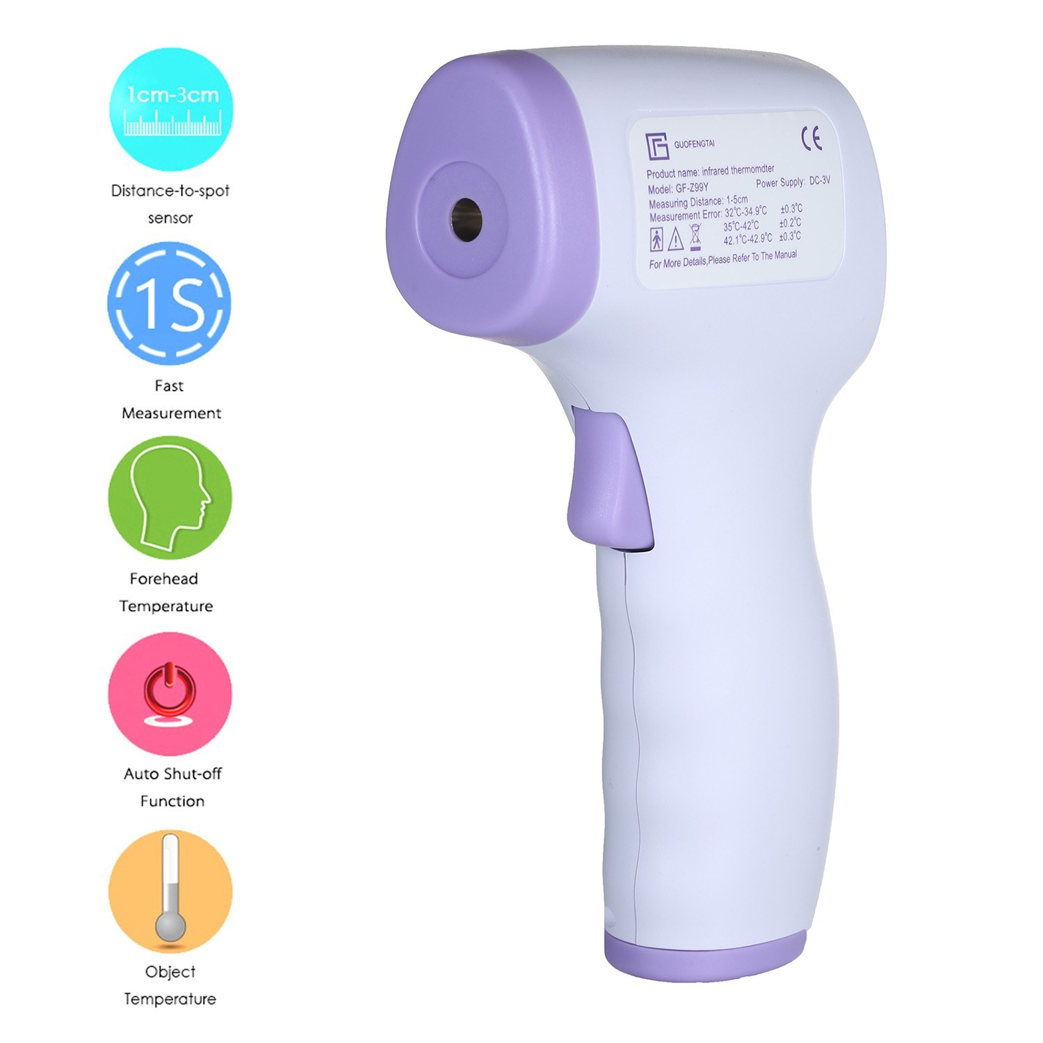 Non-Contact Infrared Thermometer Digital Forehead Temperature ...